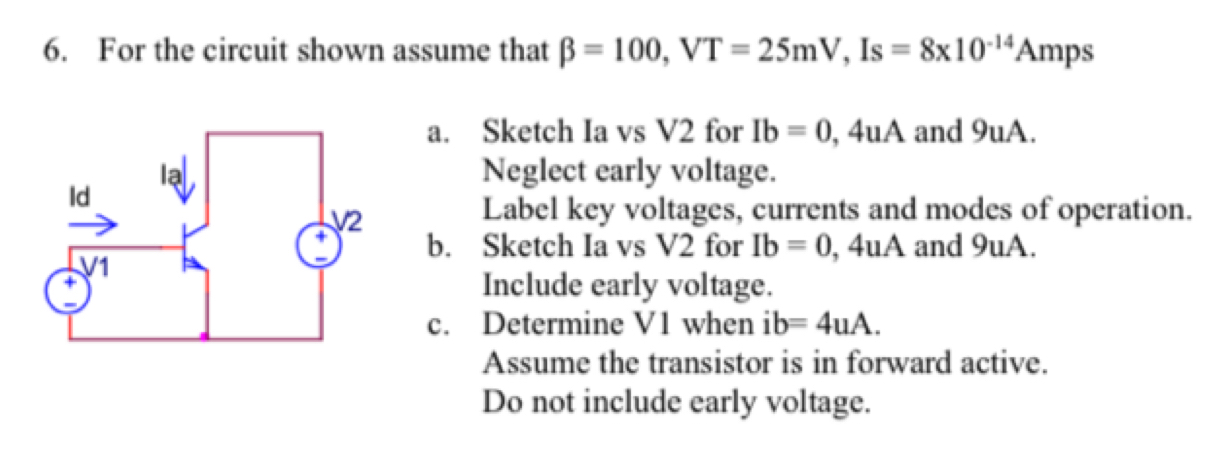 Solved For the circuit shown assume that | Chegg.com