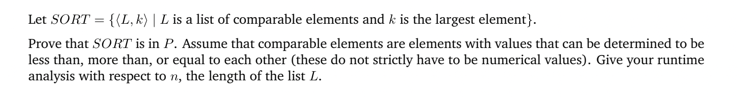 Solved Let is a list of comparable elements and k ﻿is the | Chegg.com