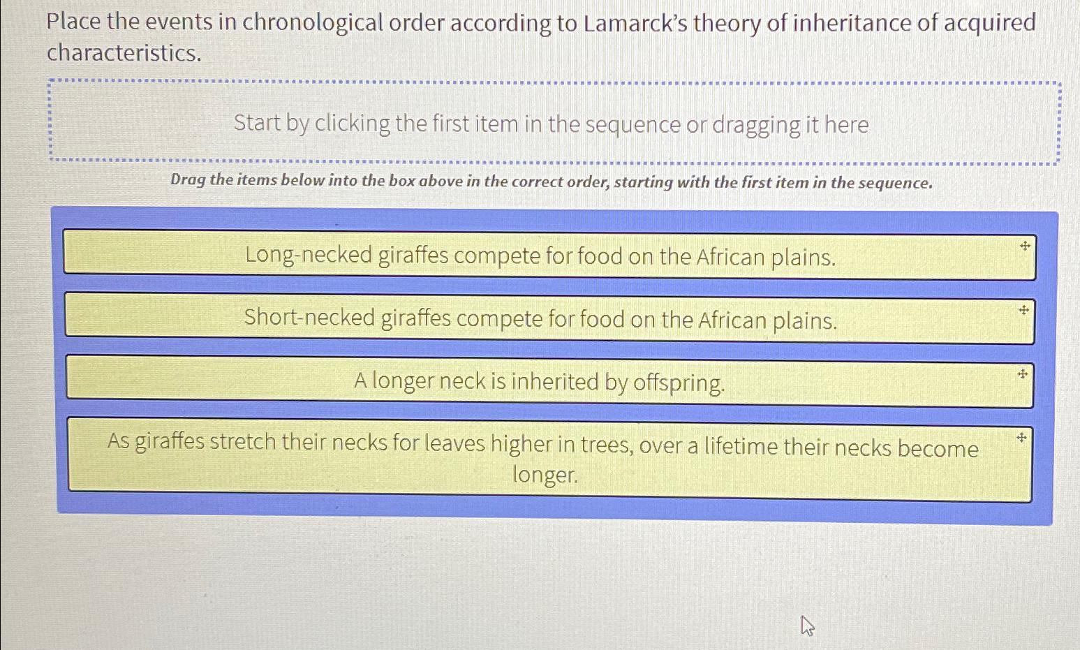 Solved Place the events in chronological order according to | Chegg.com