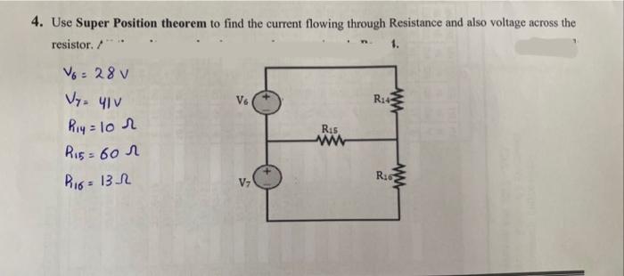 Solved 4. Use Super Position theorem to find the current | Chegg.com