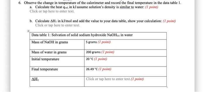 Solved 6. Observe the change in temperature of the | Chegg.com