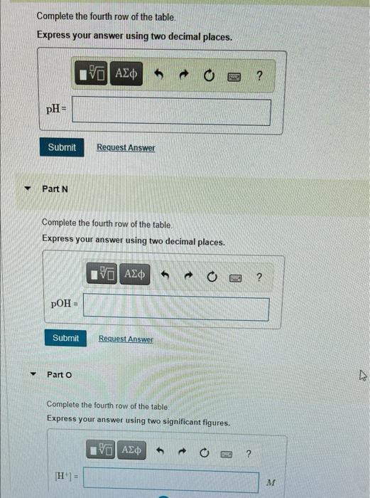 Solved Complete the following table by calculating the | Chegg.com