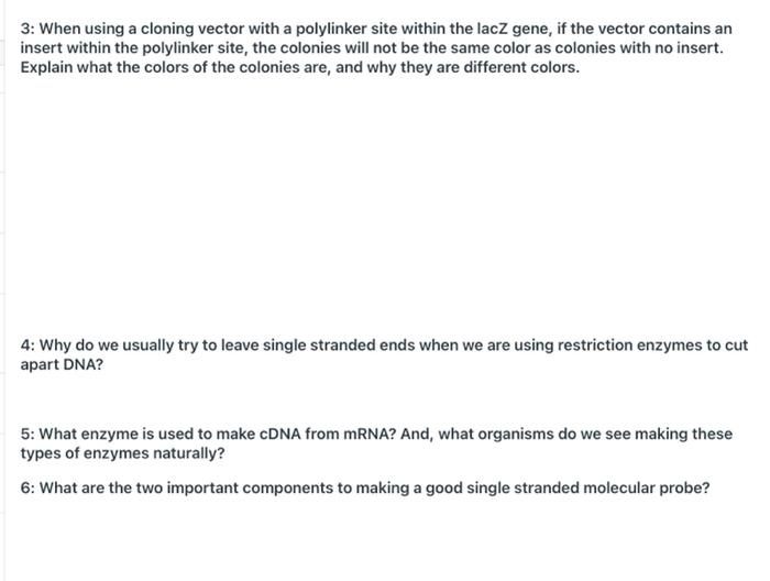 3: When using a cloning vector with a polylinker site | Chegg.com