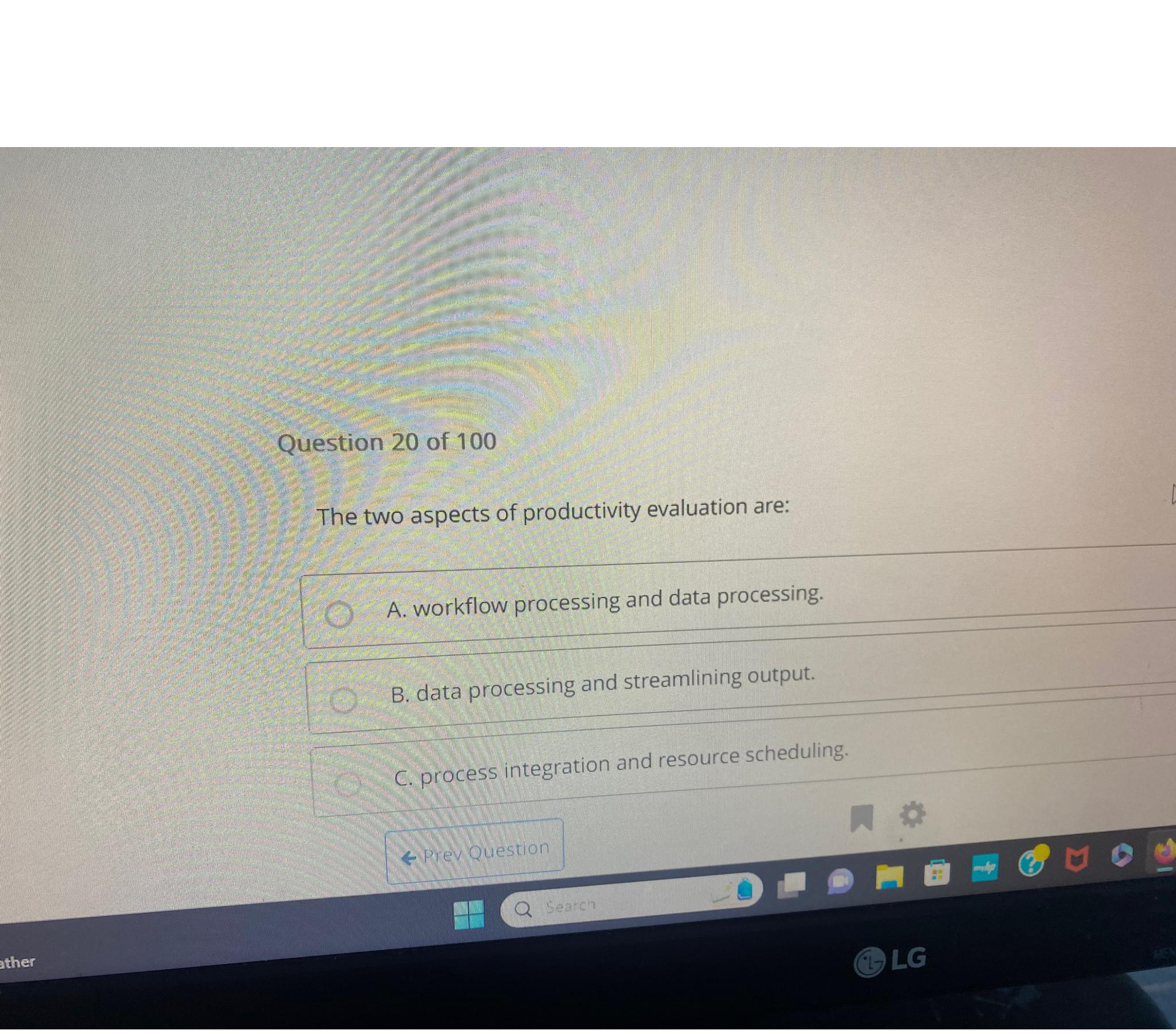 Solved Question 20 ﻿of 100The two aspects of productivity | Chegg.com