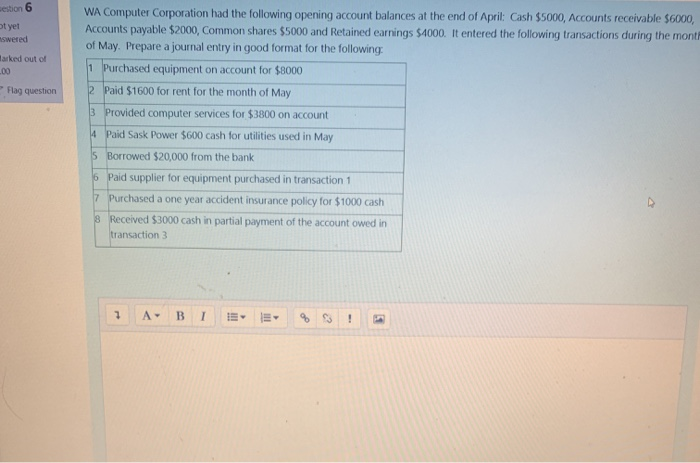 Solved Eestion 6 ot yet nswered Marked out of 200 Flag | Chegg.com Solved Eestion 6 ot yet nswered Marked out of 200 Flag | Chegg.com