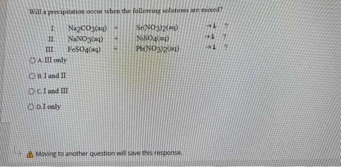 Solved Will a precipitation occur when the following | Chegg.com