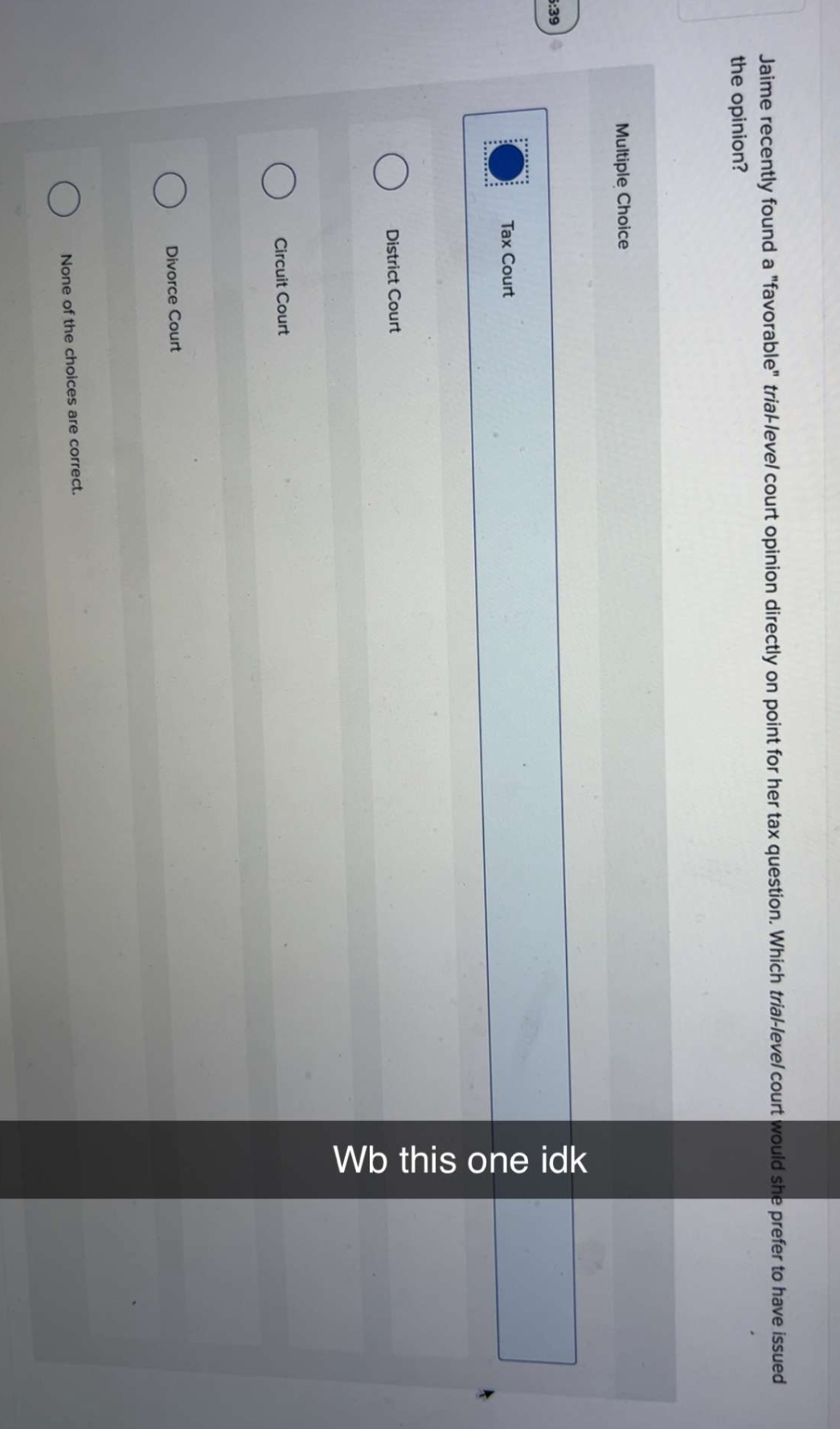 Solved Jaime recently found a "favorable" trial-level court | Chegg.com