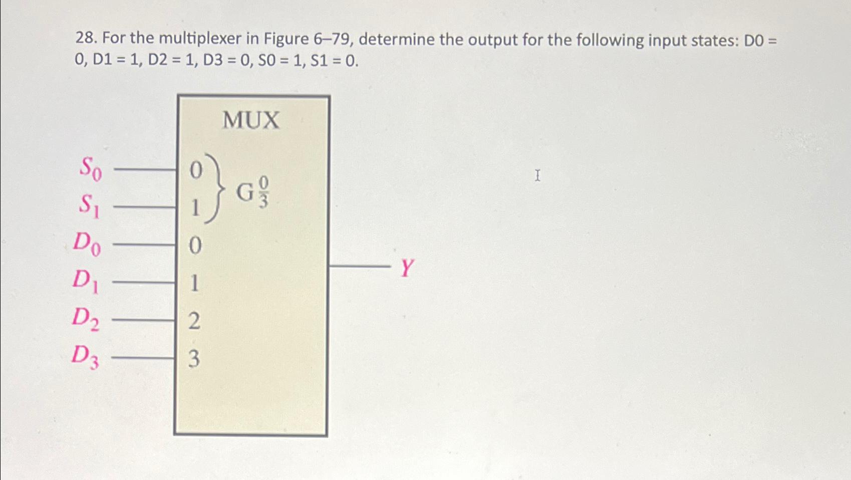 Solved For the multiplexer in Figure 6-79, ﻿determine the | Chegg.com