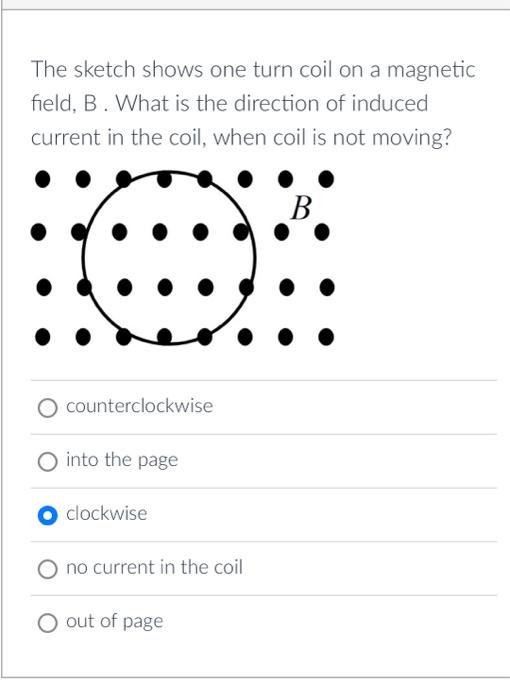 Solved The sketch shows one turn coil on a magnetic field, | Chegg.com