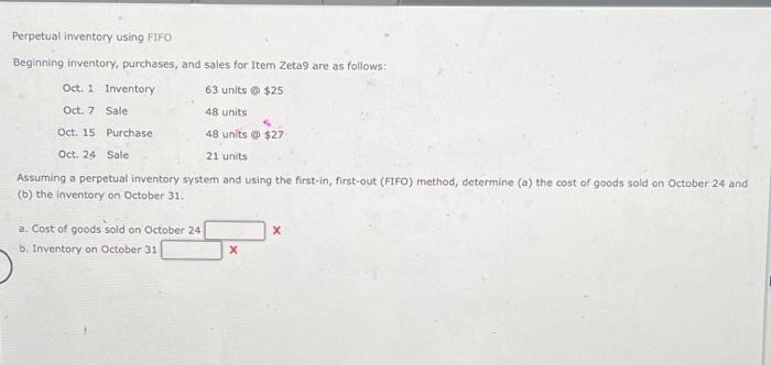 Solved Perpetual inventory using FIFO Beginning inventory, | Chegg.com
