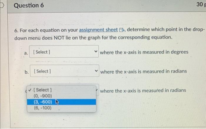 Solved 6. For each equation on your assignment sheet ヨ, | Chegg.com