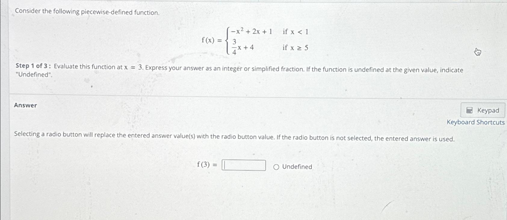 Solved Consider the following piecewise-defined | Chegg.com