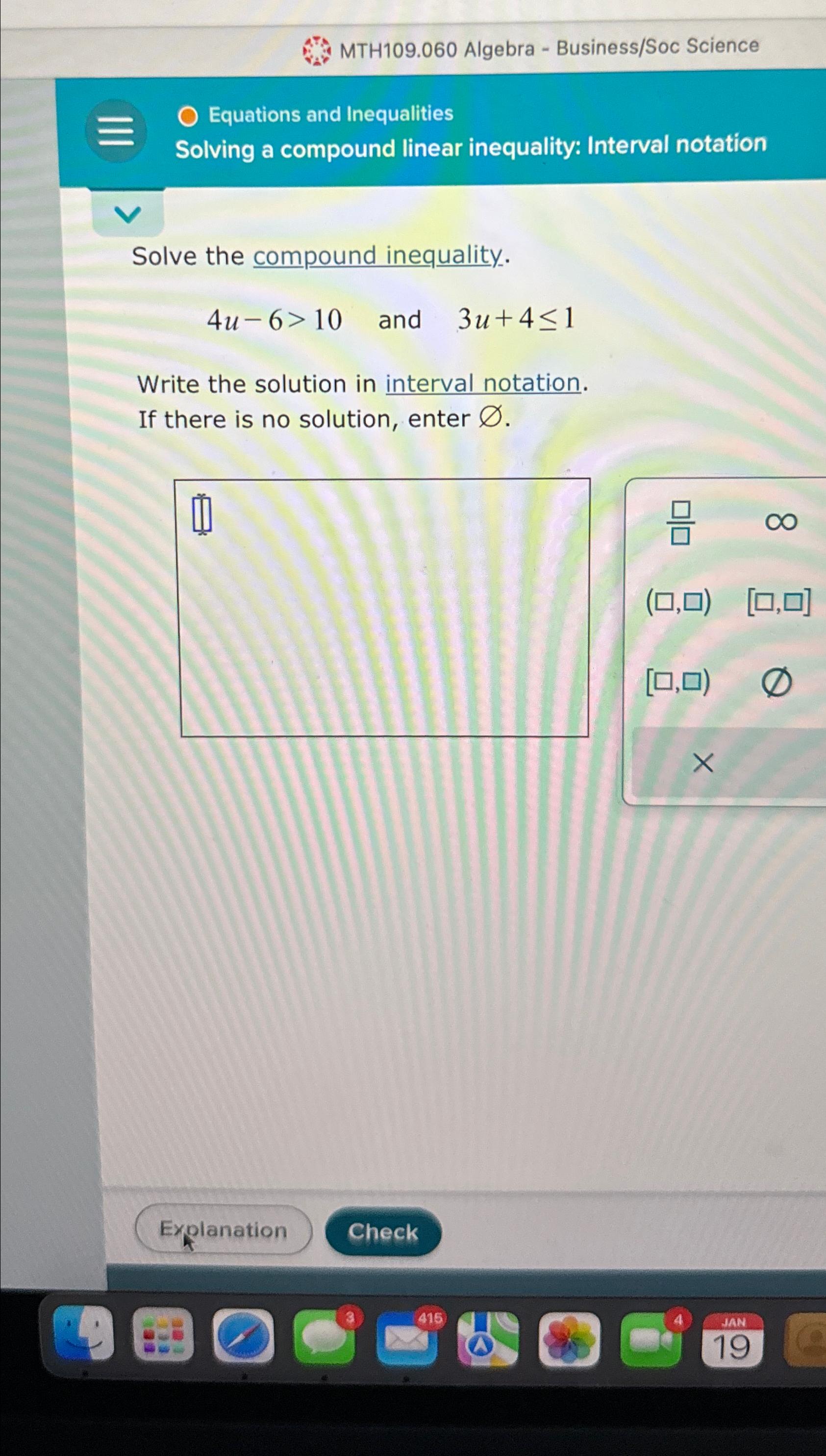 Solved MTH109.060 ﻿Algebra - ﻿Business/Soc ScienceEquations | Chegg.com