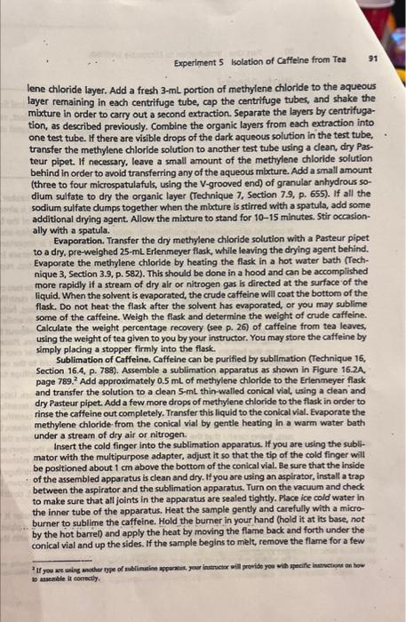 Solved Preparing the Tea Solution. Place 20 mL of water in a | Chegg.com