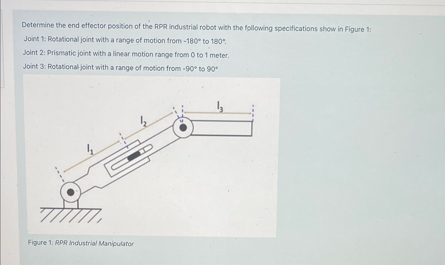 Solved Determine the end effector position of the RPR | Chegg.com