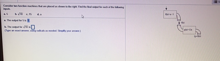 Solved Bo Consider Two Function Machines That Are Placed As 