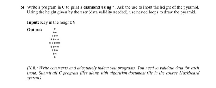 Solved Answer In C Using At Least One User Define Function 5612