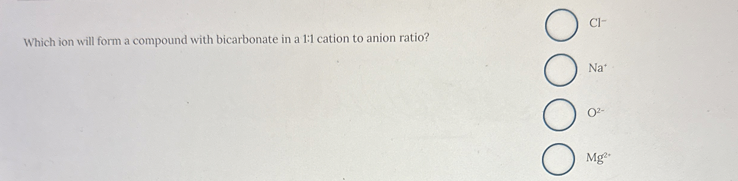 Solved Which ion will form a compound with bicarbonate in a | Chegg.com