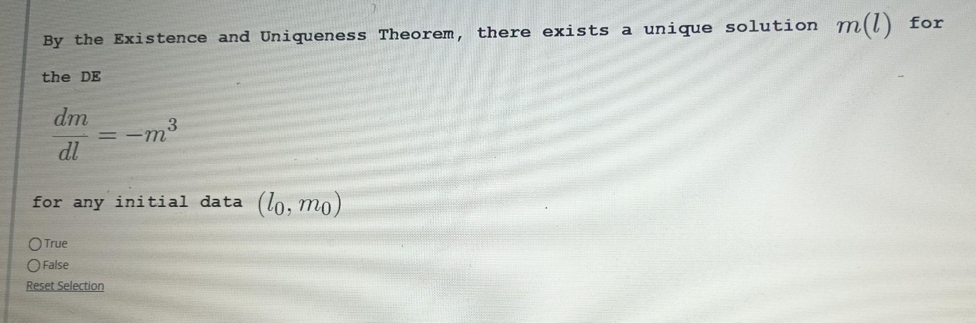 Solved By the Existence and Uniqueness Theorem, there exists | Chegg.com