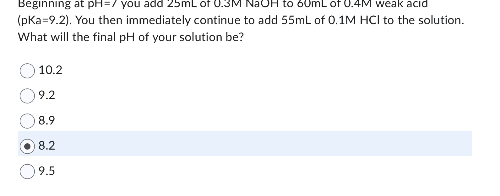 Solved Beginning at pH??= ﻿you add 25 ﻿mL of 0.3 ﻿M NaOH to | Chegg.com