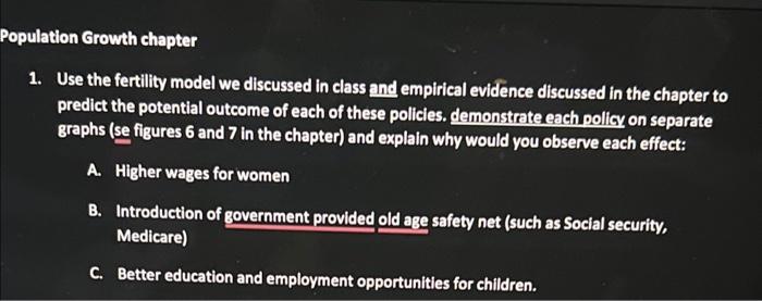 pulation Growth chapter 1. Use the fertility model we | Chegg.com