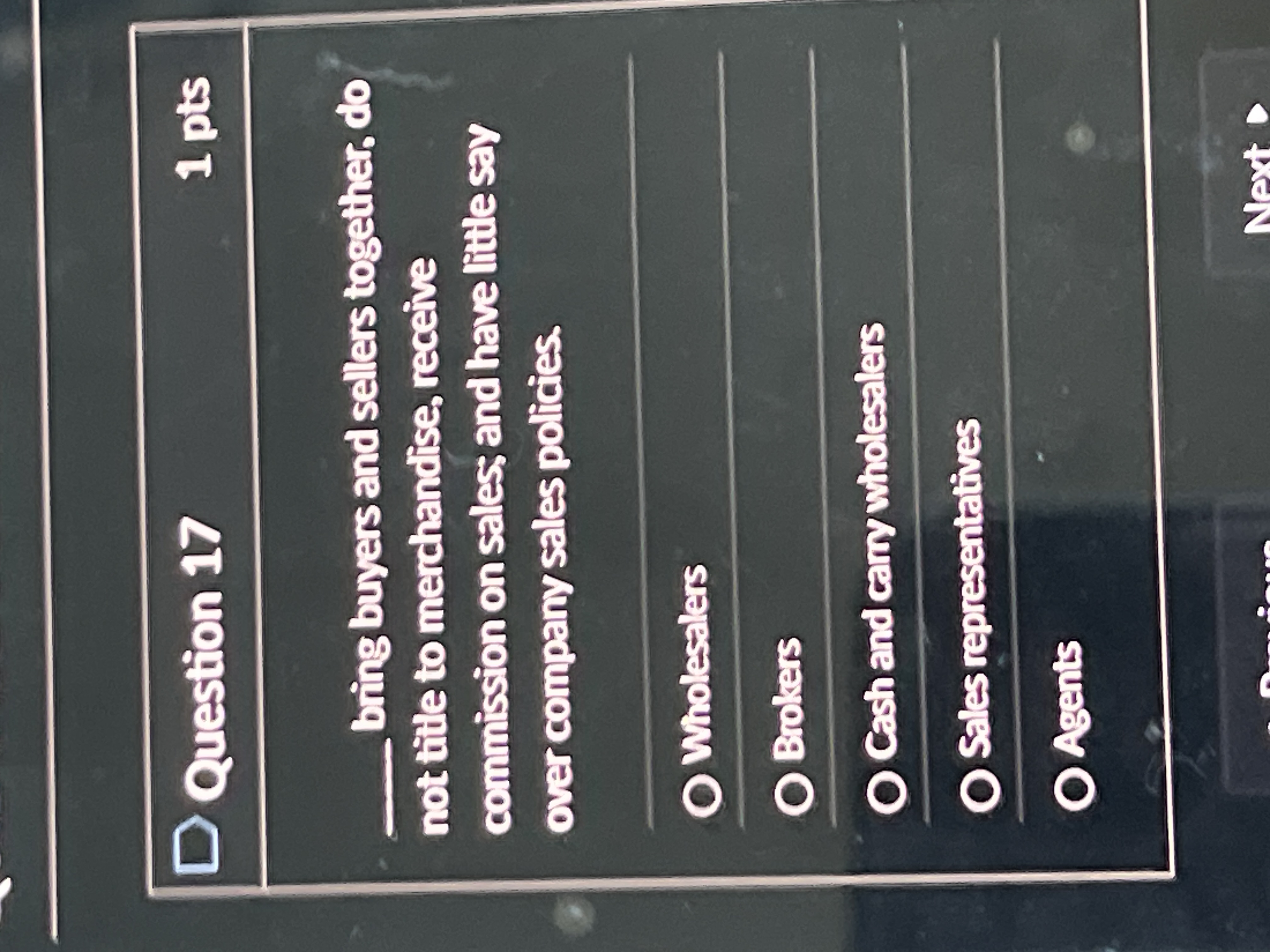 Solved Question 17 ﻿bring buyers and sellers together, do | Chegg.com