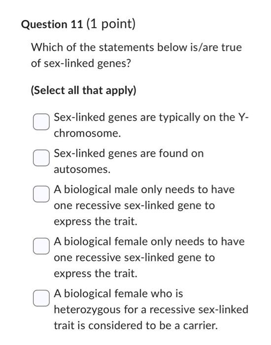 Solved Question 11 (1 point) Which of the statements below | Chegg.com