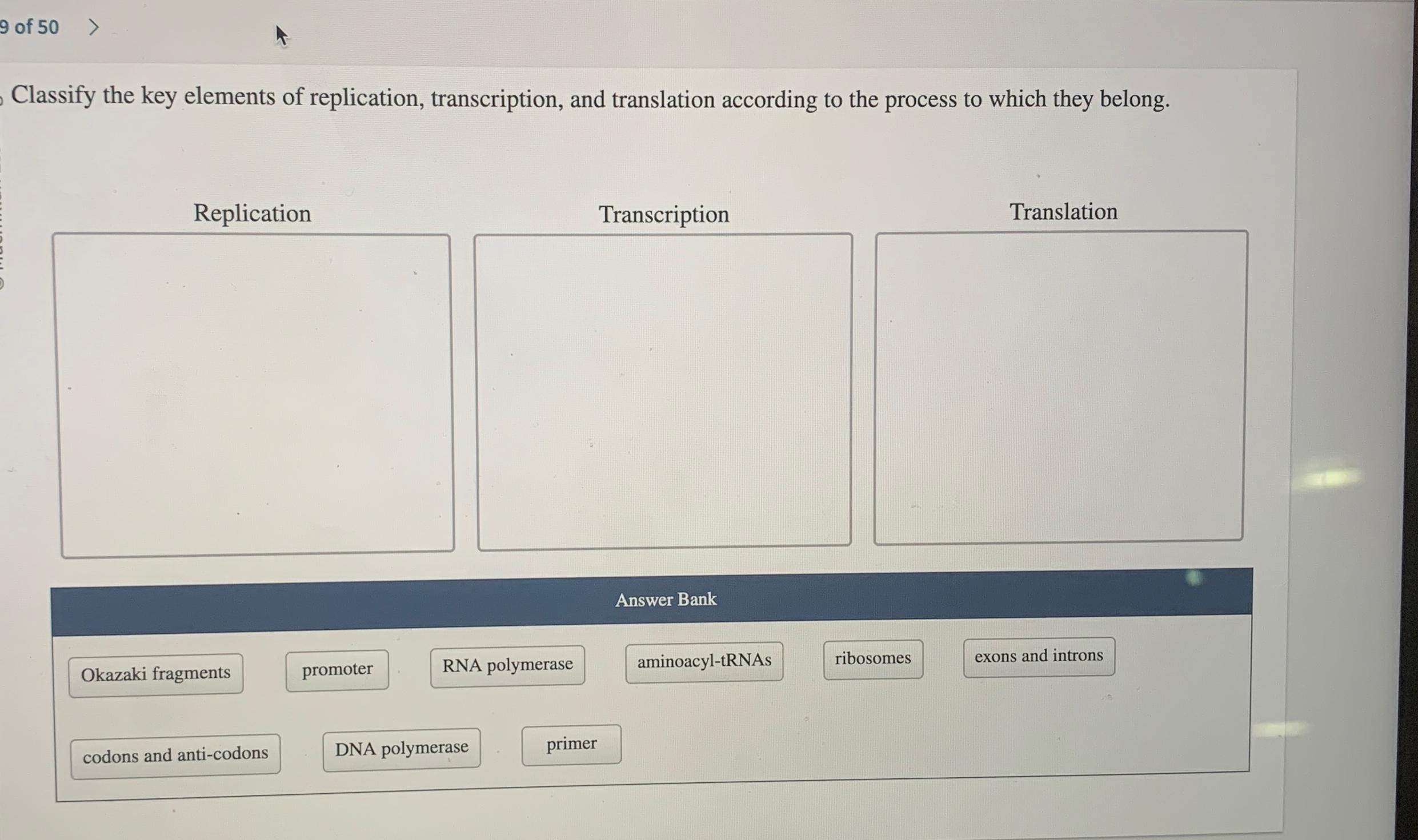 Solved Classify the key elements of replication, | Chegg.com