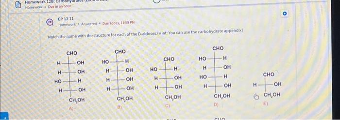 Solved Match the name with the structure for each of the | Chegg.com