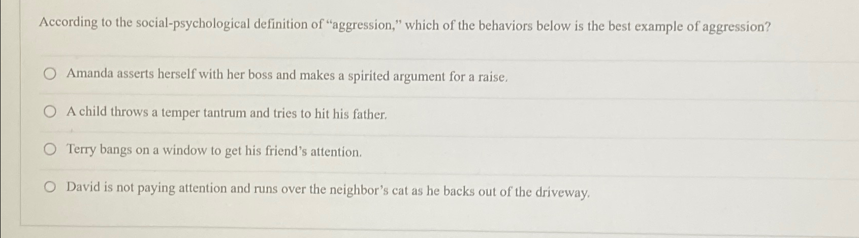 Solved According to the social-psychological definition of | Chegg.com