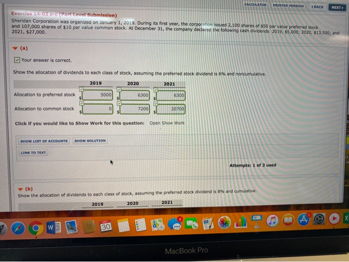 Solved ATOR PRINTER VERSION BACK NEXT Exercise 14-02-(Part | Chegg.com