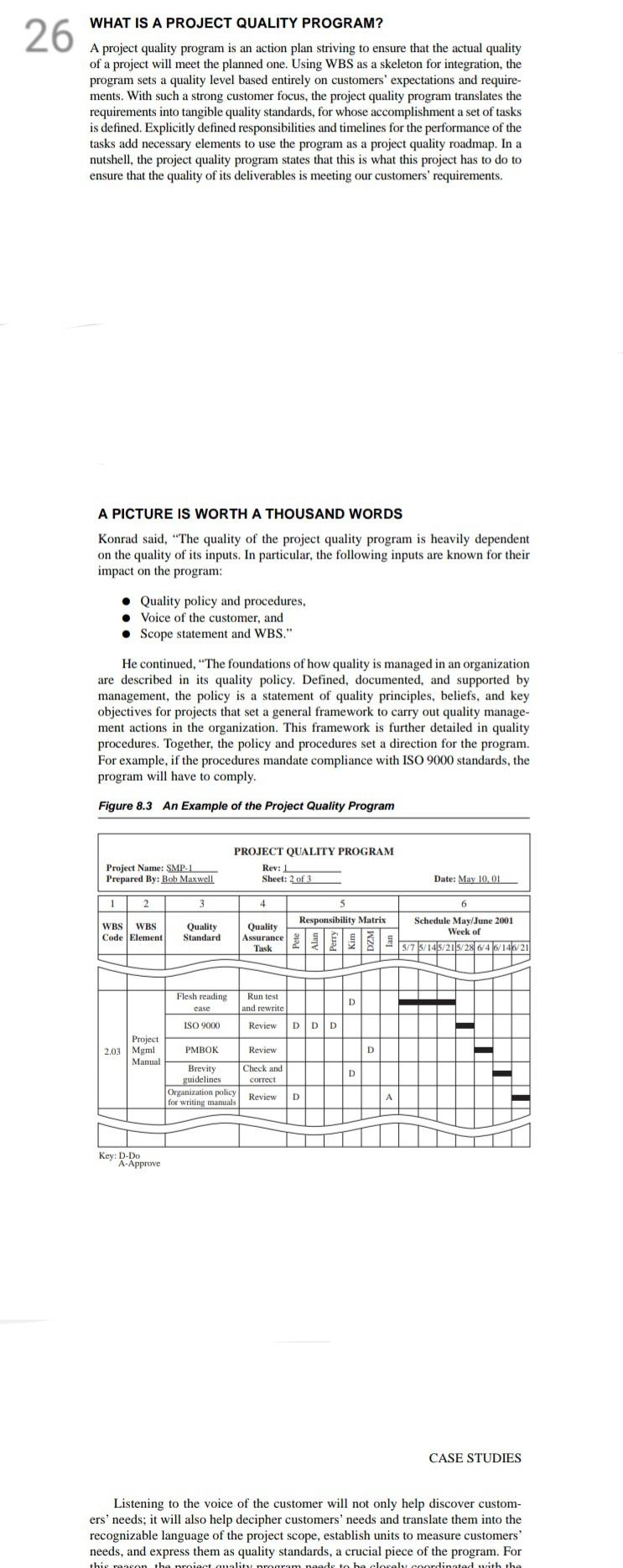 Solved 26. WHAT IS A PROJECT QUALITY PROGRAM? A project | Chegg.com