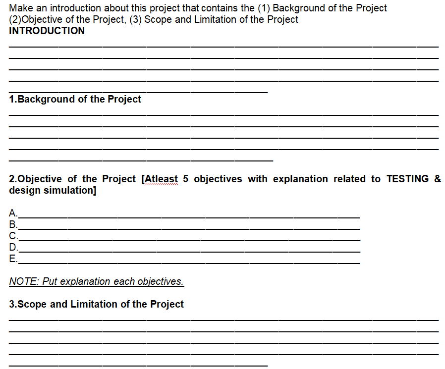 Solved Make An Introduction About This Project That Contains 7395
