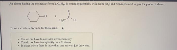 Solved An alkene having the molecular formula C5H14 is | Chegg.com