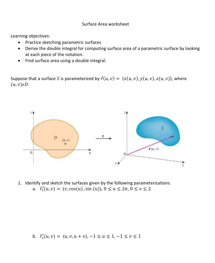 Solved Surface Area worksheet c. | Chegg.com