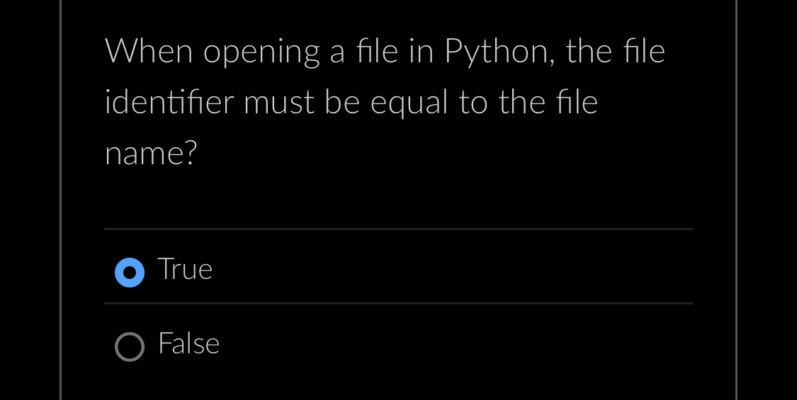 Solved When opening a file in Python, the file identifier | Chegg.com
