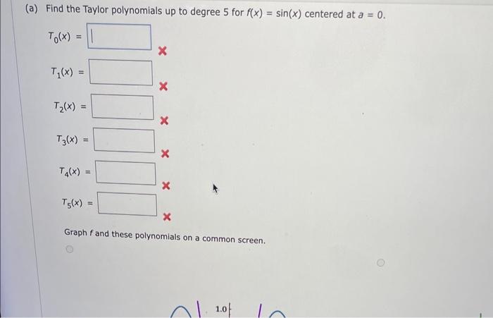 Solved Find the Taylor polynomials up to degree 5 for | Chegg.com