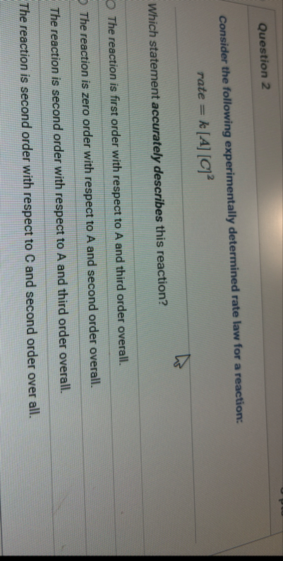 Solved Question 2Consider the following experimentally | Chegg.com