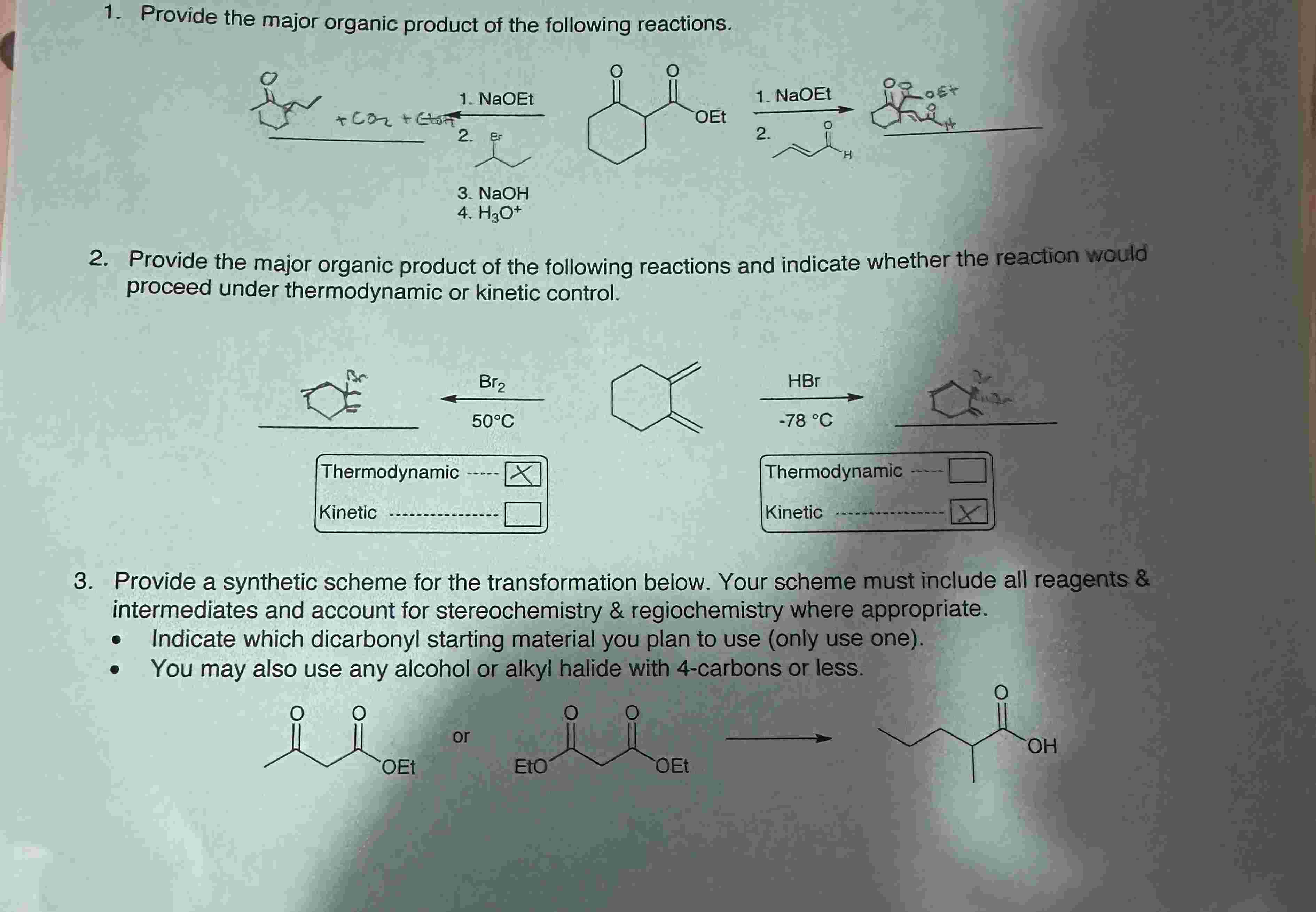 Solved Provide the major organic product of the following | Chegg.com