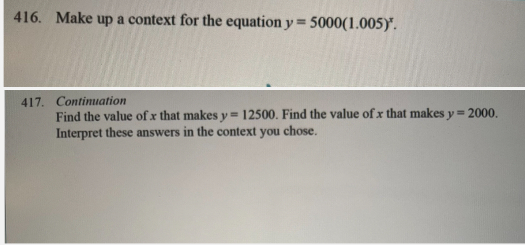 Solved Make up a context for the equation | Chegg.com