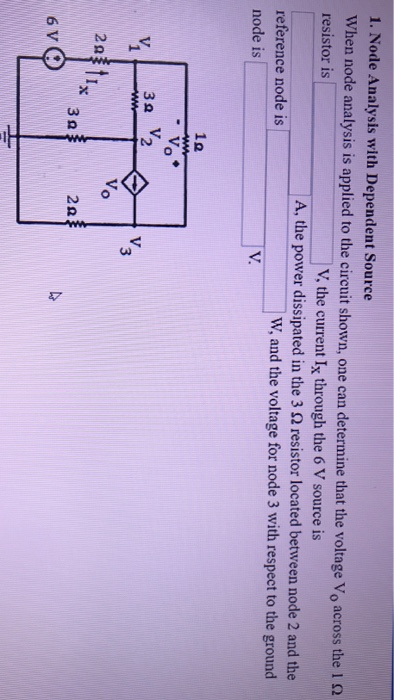 Solved 7 1. Node Analysis with Dependent Source When node | Chegg.com