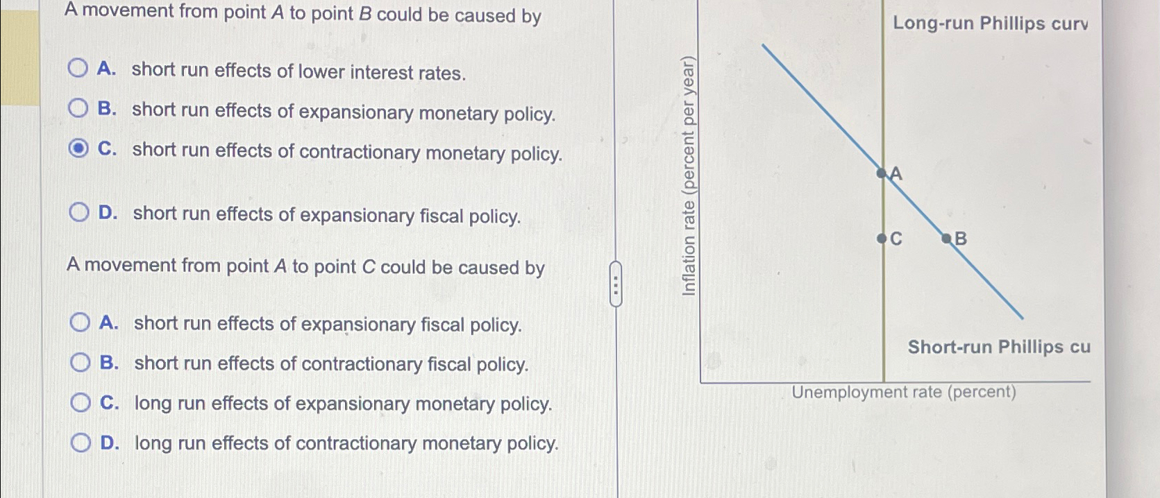 Solved A movement from point A ﻿to point B ﻿could be caused | Chegg.com
