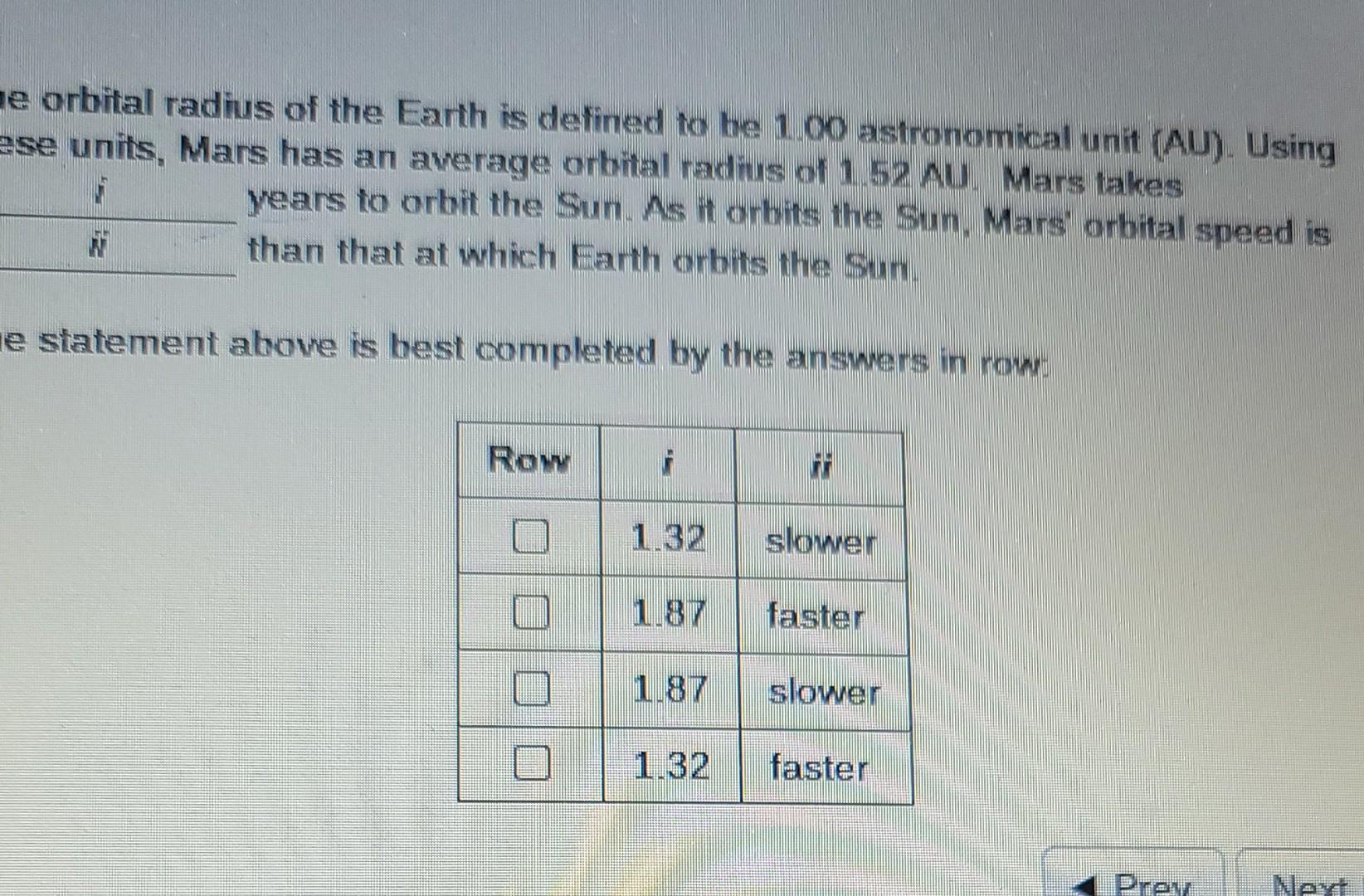 Solved ne orbital radius of the Earth is defined to be 1.00 | Chegg.com