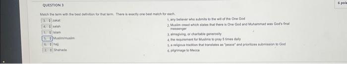 Match fis lem with fre best detrition for that liem. | Chegg.com