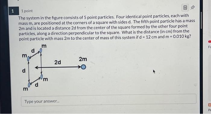 Solved 1 point The system in the figure consists of 5 point | Chegg.com