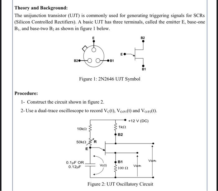 Solved Theory and Background: The unijunction transistor | Chegg.com