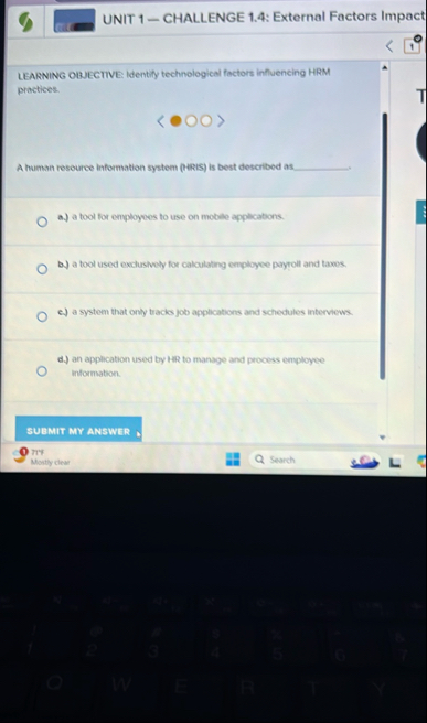 Solved UNIT 1 - ﻿CHALLENGE 1.4: External Factors | Chegg.com