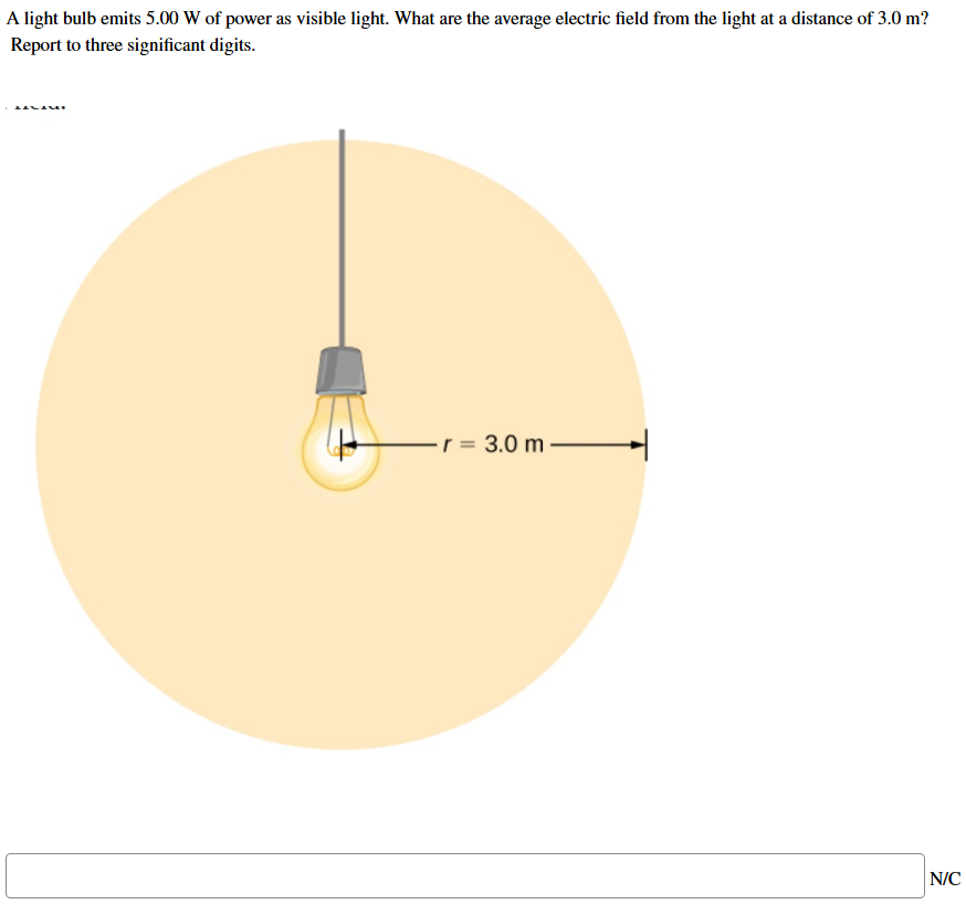 Solved A light bulb emits 5.00 ﻿W of power as visible light. | Chegg.com