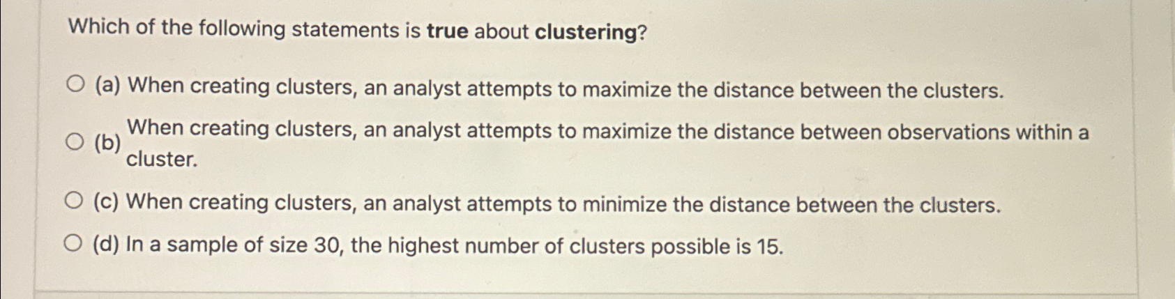 Solved Which of the following statements is true about | Chegg.com