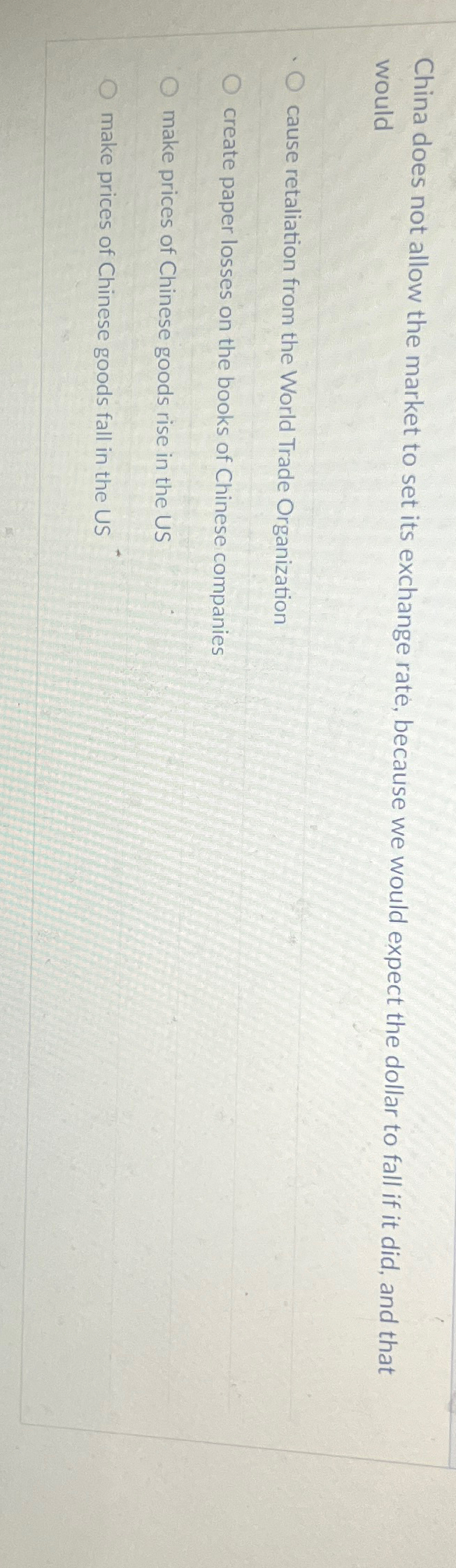 Solved China does not allow the market to set its exchange | Chegg.com